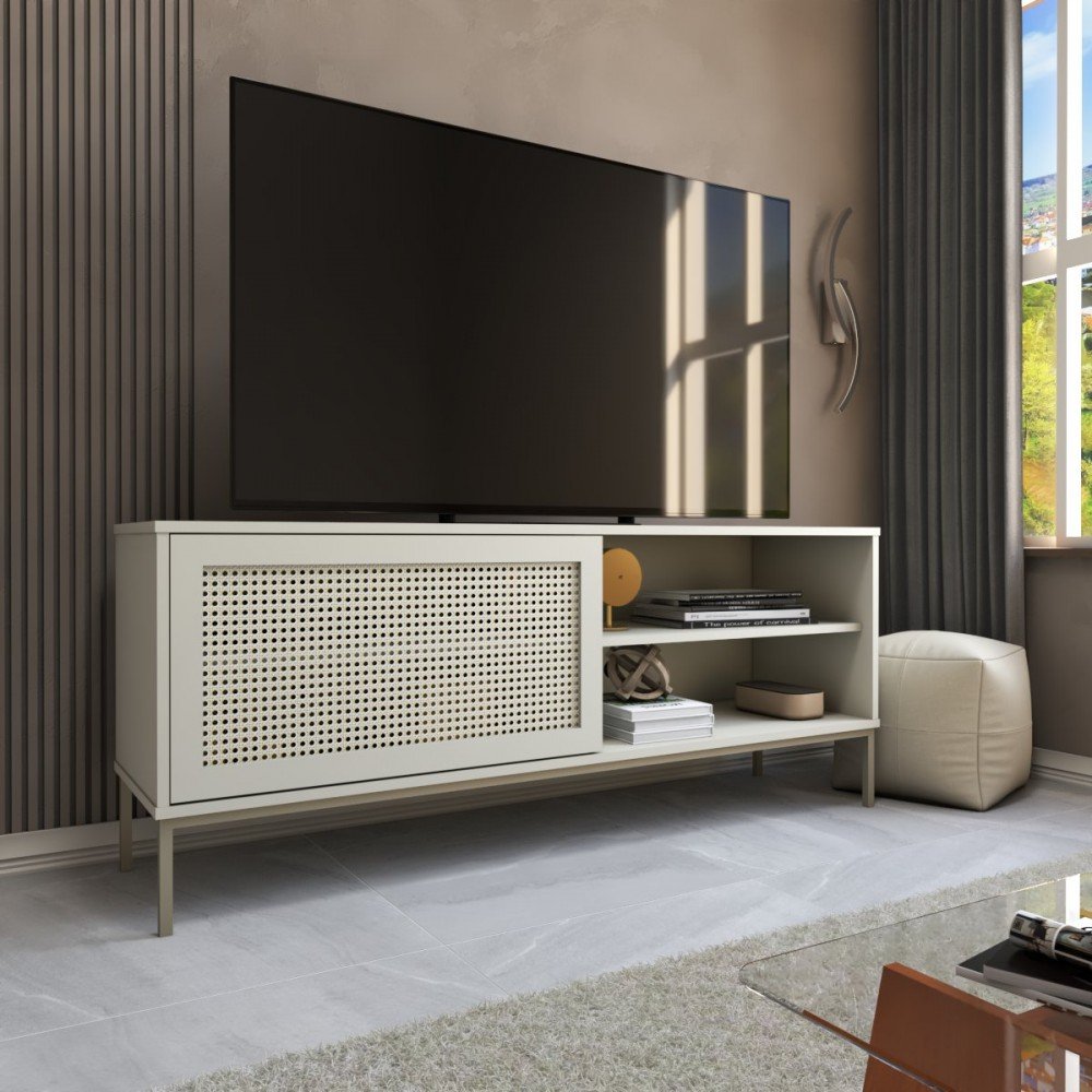 Rack para Tv até 55 Polegadas Heron 1 Porta Off White - Panorama Móveis ...