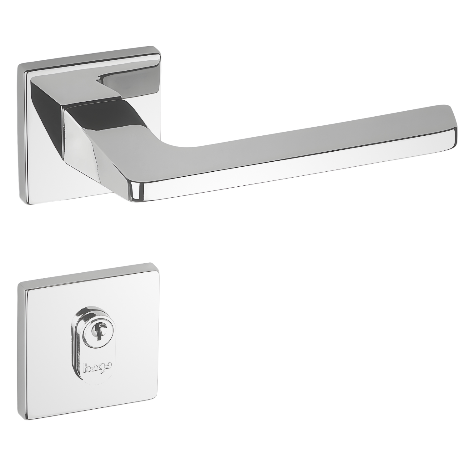 Fechadura de Porta Quadra Haga Sara 55mm Externa - Cromado | MadeiraMadeira