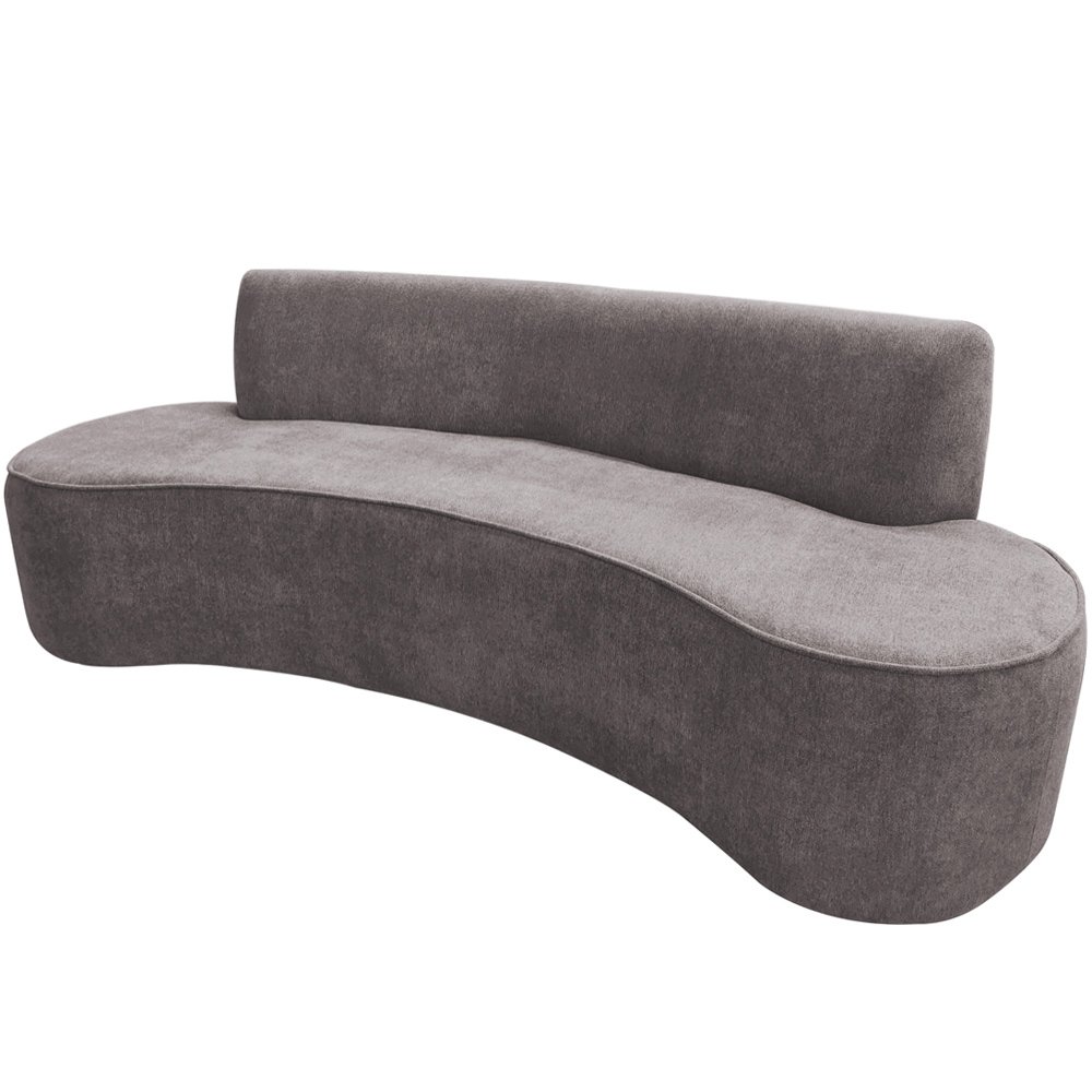 Sofá 03 Lugares 180 cm Mônaco Poliéster Cinza Claro - CasaePoltrona ...