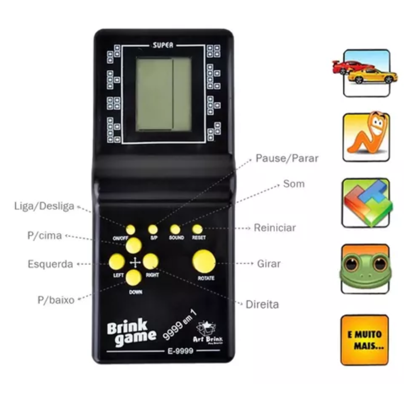 Kit 2 Consoles Mini Game Antigo Retro Tetris 9999 Jogos | MadeiraMadeira