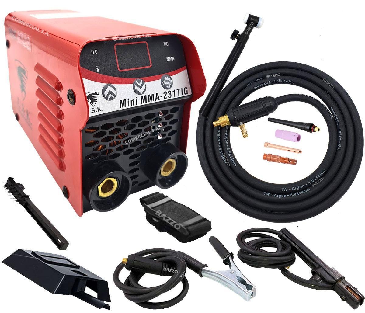 Maquina De Solda Inversora Mini 231 Mma Kit Tocha Tig Usk | MadeiraMadeira