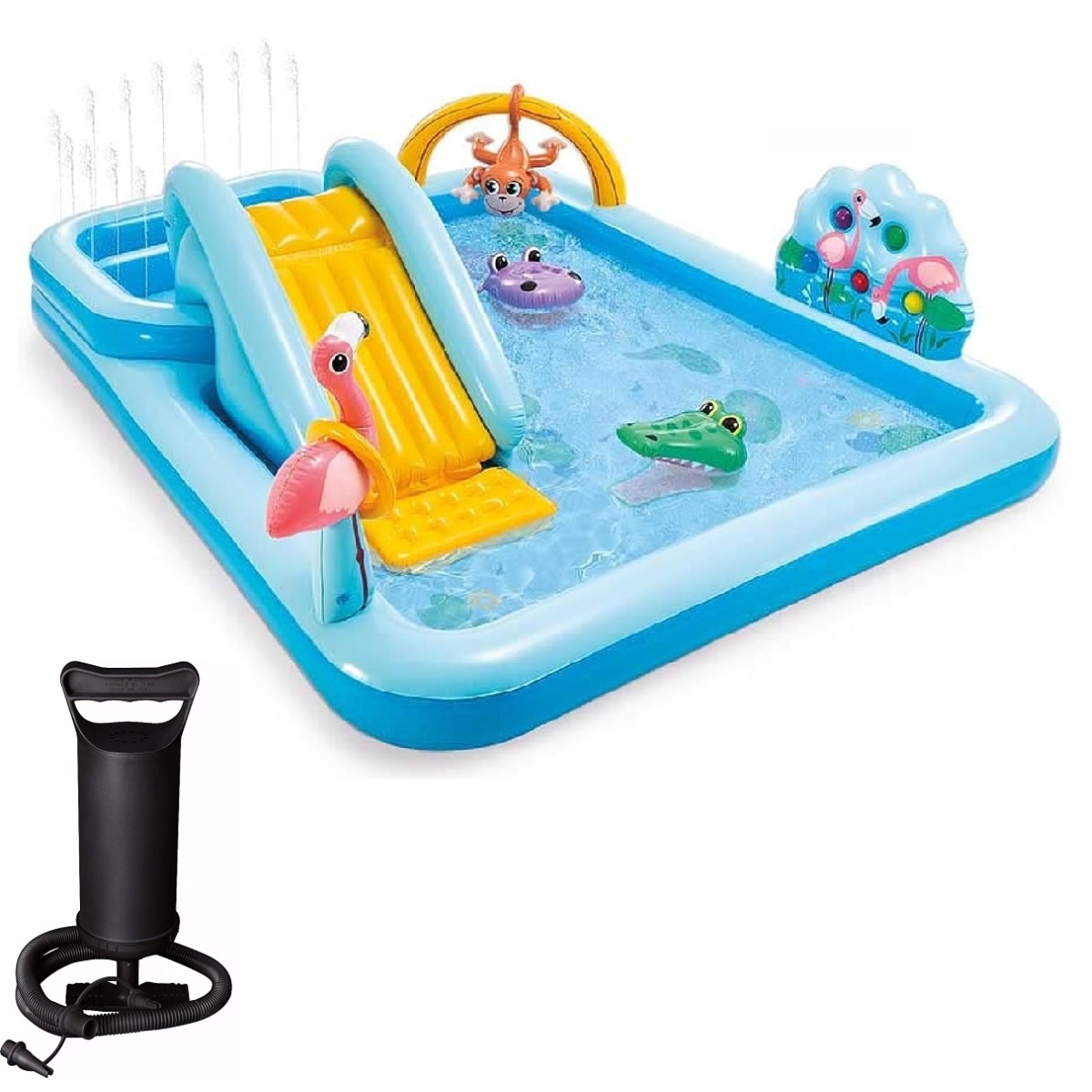 Piscina Inflável Playground Intex Aventura na Floresta 493l + Bomba ...