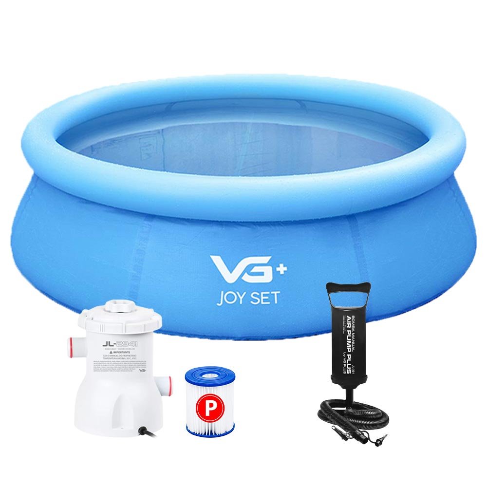Piscina Inflável Joy Set 2490l Circular 240cm com Filtro Bomba Vg Plus ...