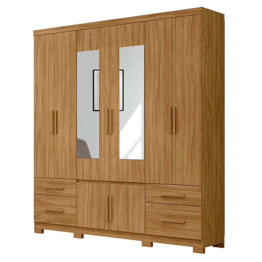 Guarda Roupa 8 Portas com Espelho Porto Plus Freijó 943036 Moval ...