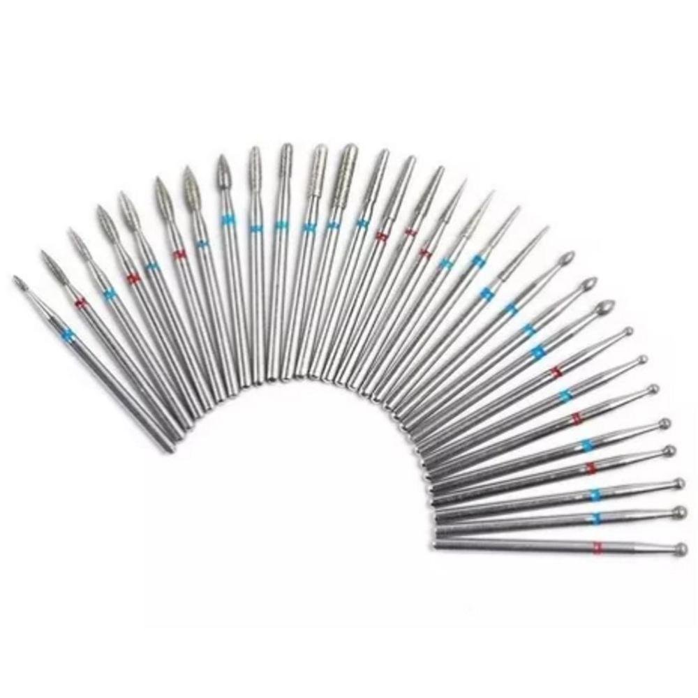 Kit de 30 Brocas Diamantada Profissional para Unha Acrigel | MadeiraMadeira