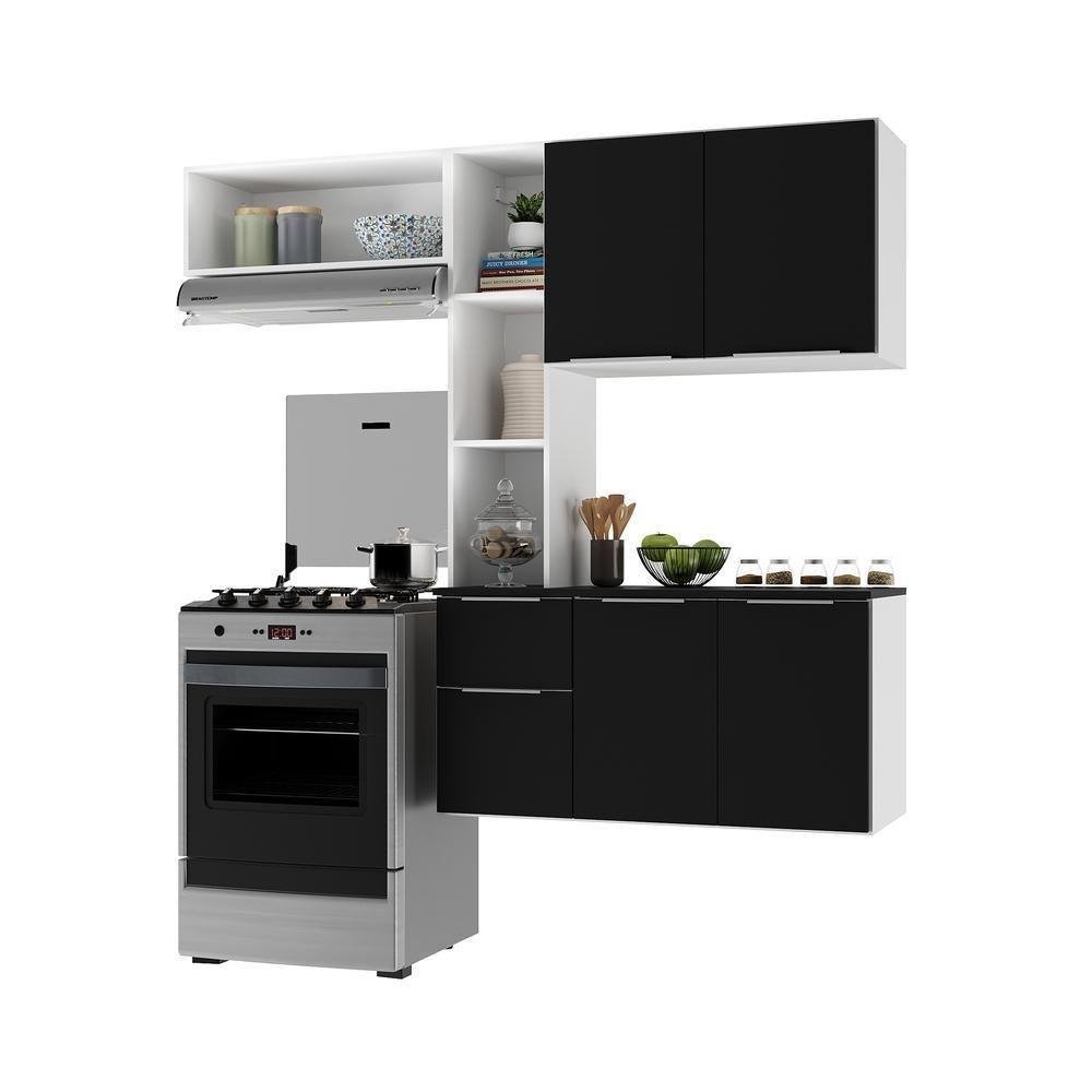 Armário De Cozinha Compacta Com Balcão Sofia Multimóveis V2002 Branco ...
