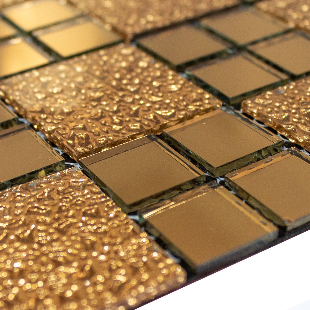 Kit 40 Pastilhas Adesivas Dourada Espelhada 30cmx30cm D27 | MadeiraMadeira