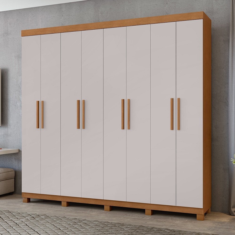 Roupeiro Andara Casal 8 Portas e 4 Gavetas com Pés Lopas | MadeiraMadeira