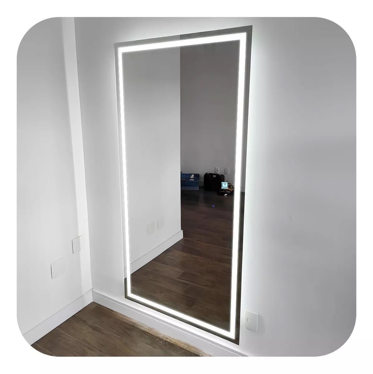 Espelho Jateado Iluminado com Led Frio e Touch 130x100cm Vertical ...
