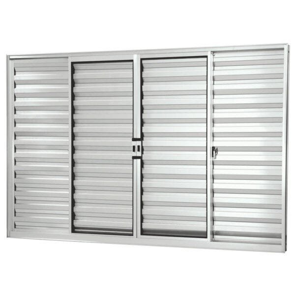 Janela Veneziana Alumínio 6 Folhas MGM Soft 120x120cm Vidro Liso ...