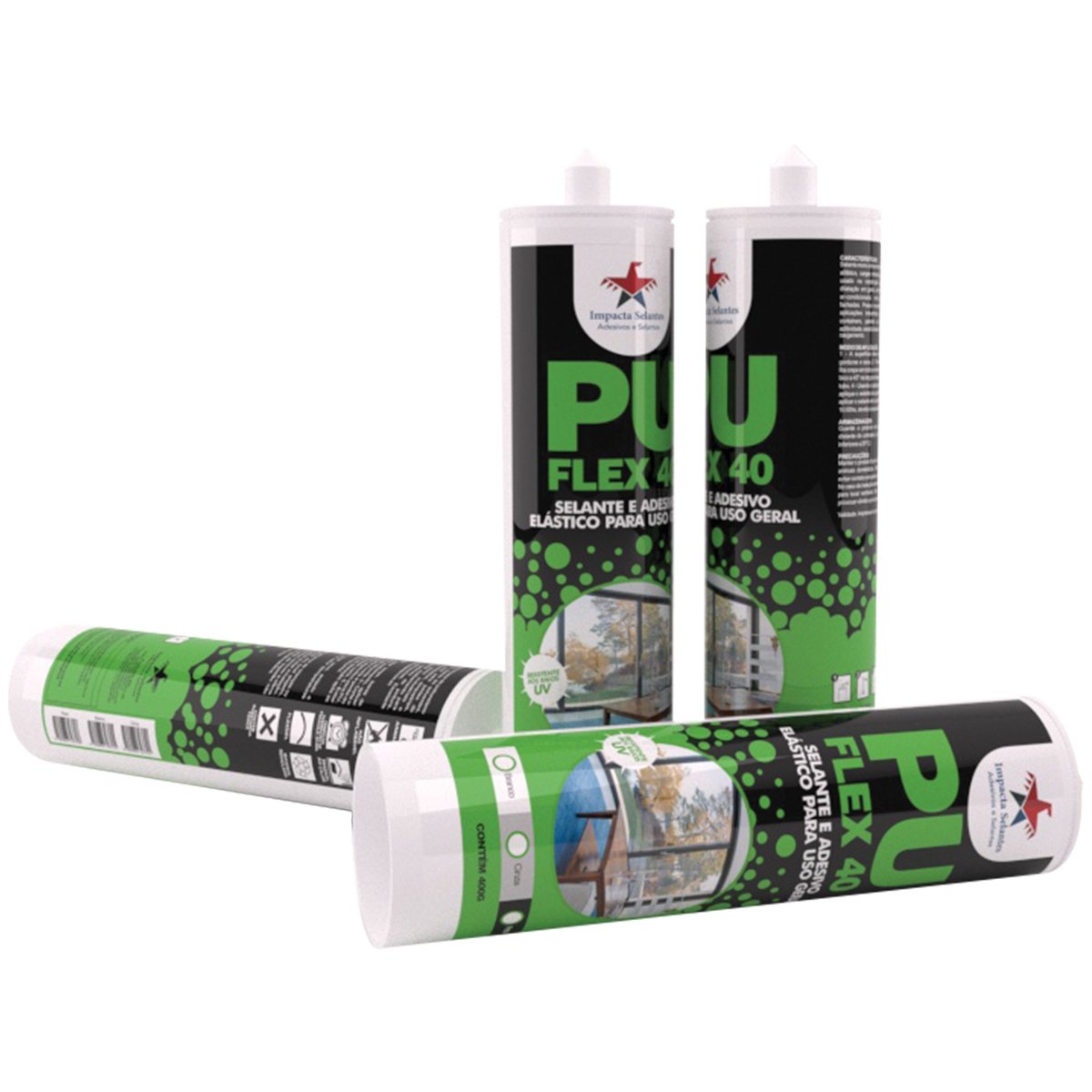 Selante e Adesivo Elástico PU Flex 40 Preto Uso Geral 400g | MadeiraMadeira