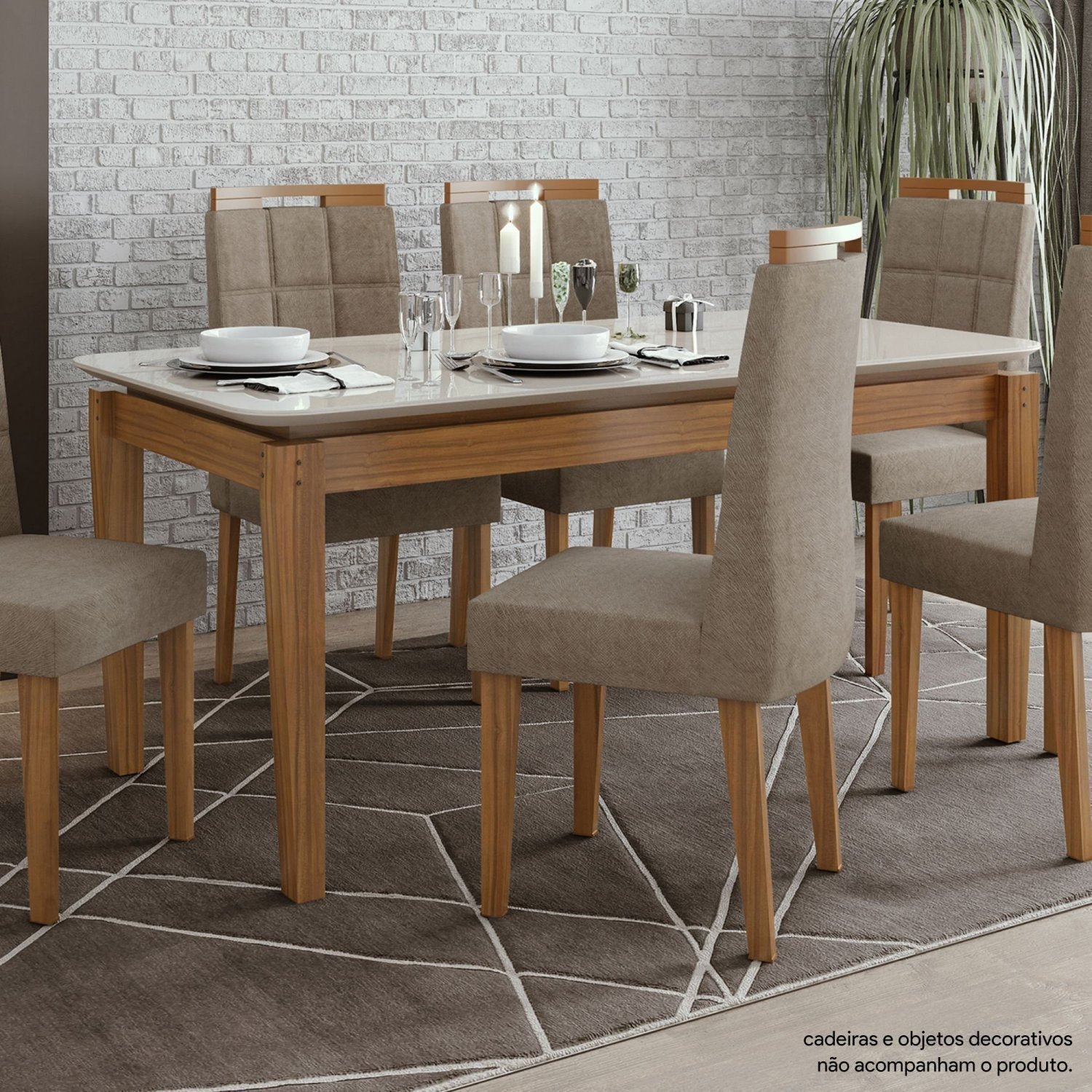 Mesa de Jantar Retangular 6 Lugares Tampo Áries Móveis Lopas ... Mesa de Jantar Retangular 6 Lugares Tampo Áries Móveis Lopas ...