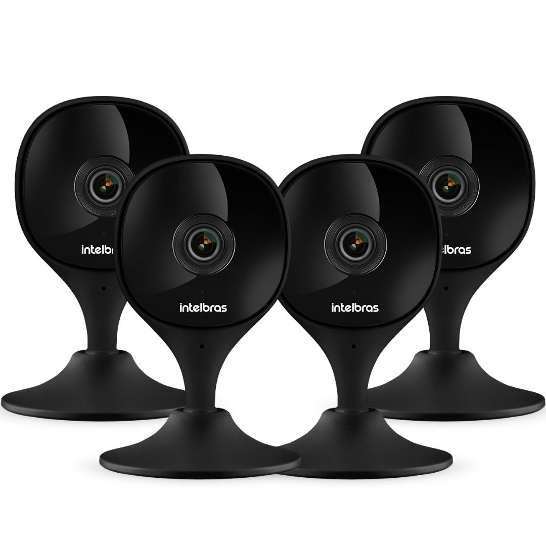Kit 4 Câmeras Wifi IMX Black Intelbras Mibo IP Full HD Preta ...