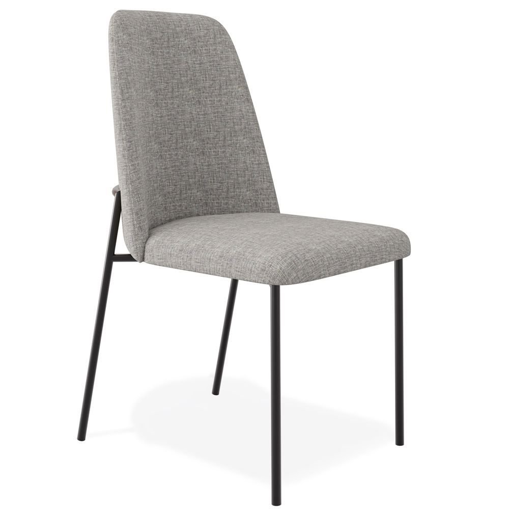 Cadeira Decorativa Estofada para Sala de Jantar Bella L02 Linho Cinza ...