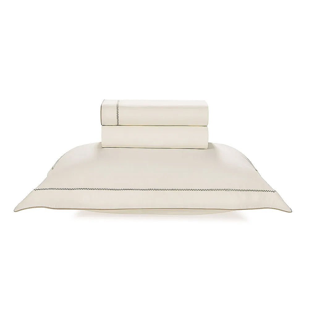 Jogo de Cama Solteiro 200 Fios Siena - Karsten Off White / Bege ...