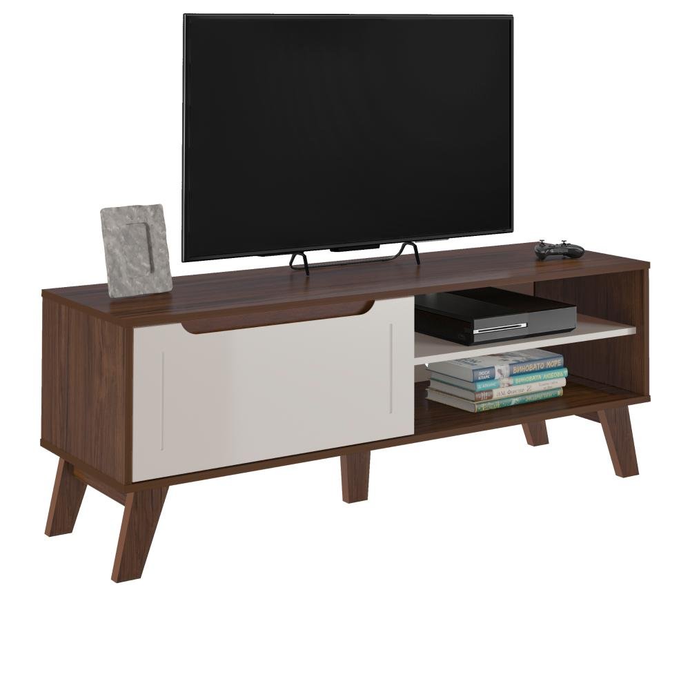 Rack para Tv até 60" Amendoa/off White Lotus Artely | MadeiraMadeira