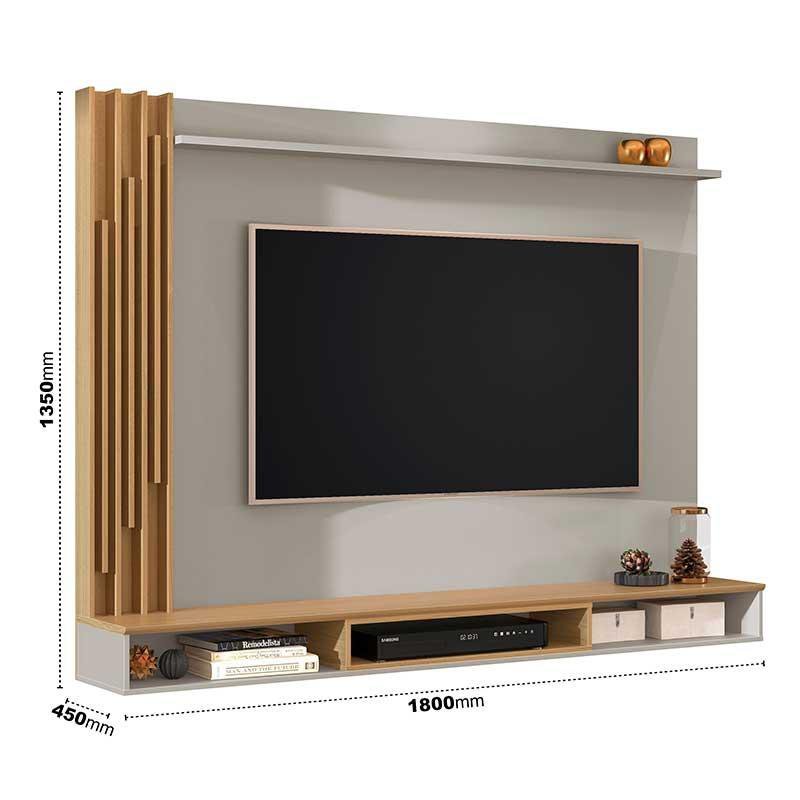 Painel Para TV 55 Polegadas Ripado 180cm Aston EDN Fendi/Freijo ...