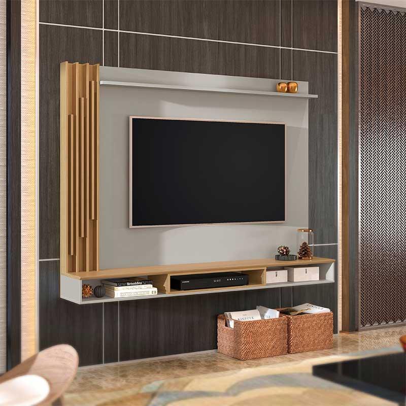 Painel Para TV 55 Polegadas Ripado 180cm Aston EDN Fendi/Freijo ...