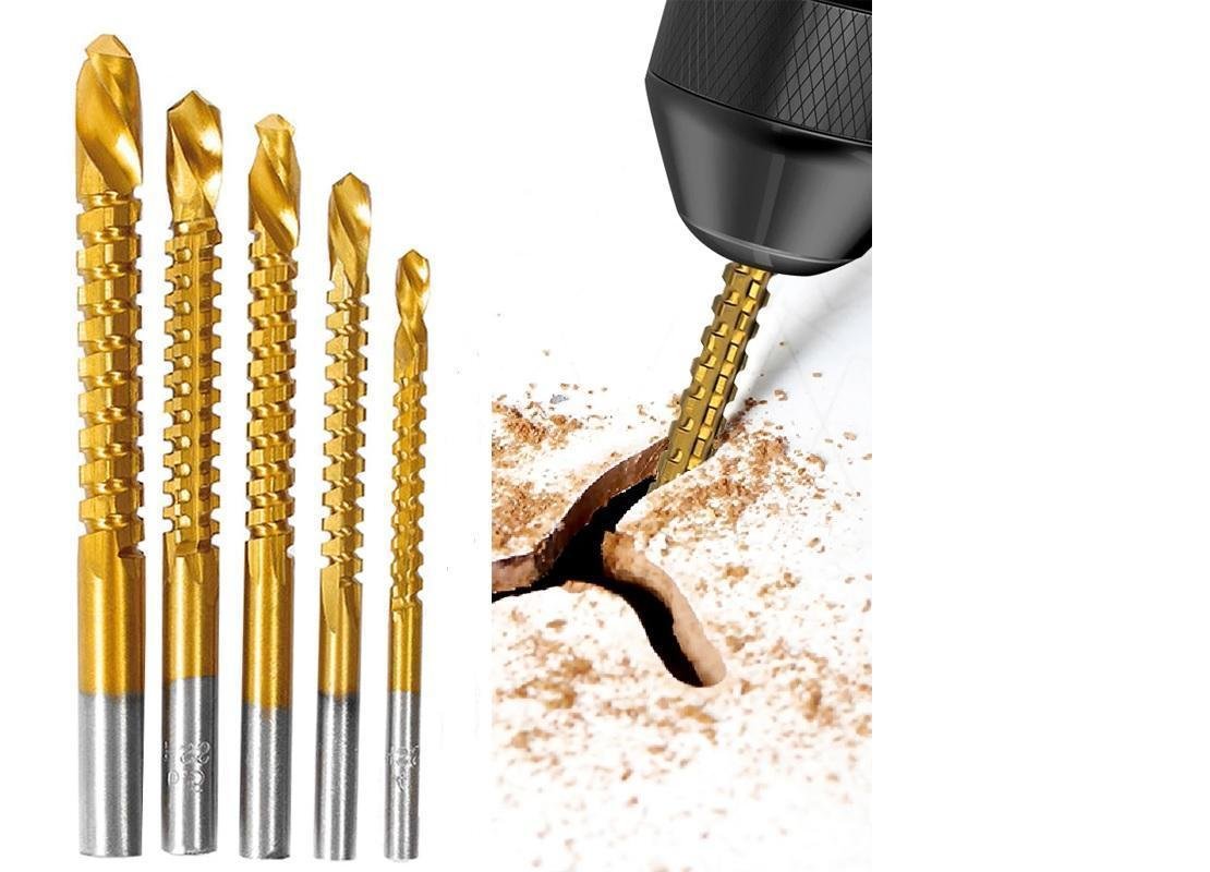Kit Jogo 5 Pçs Broca Corte Lateral Metal Madeira 3/4/5/6/8mm ...