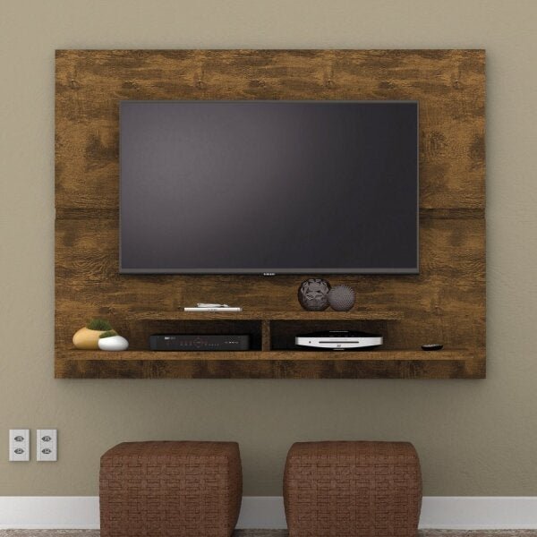 Painel para TV até 50 Polegadas 2 Prateleiras Monaco Lukaliam Móveis ...