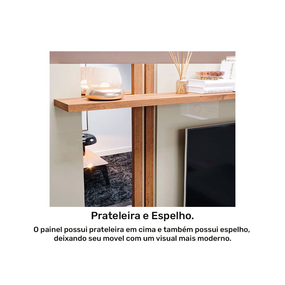 Painel para TV até 60 Polegadas 1 Porta 180 cm Treviso Permóbili Off ...