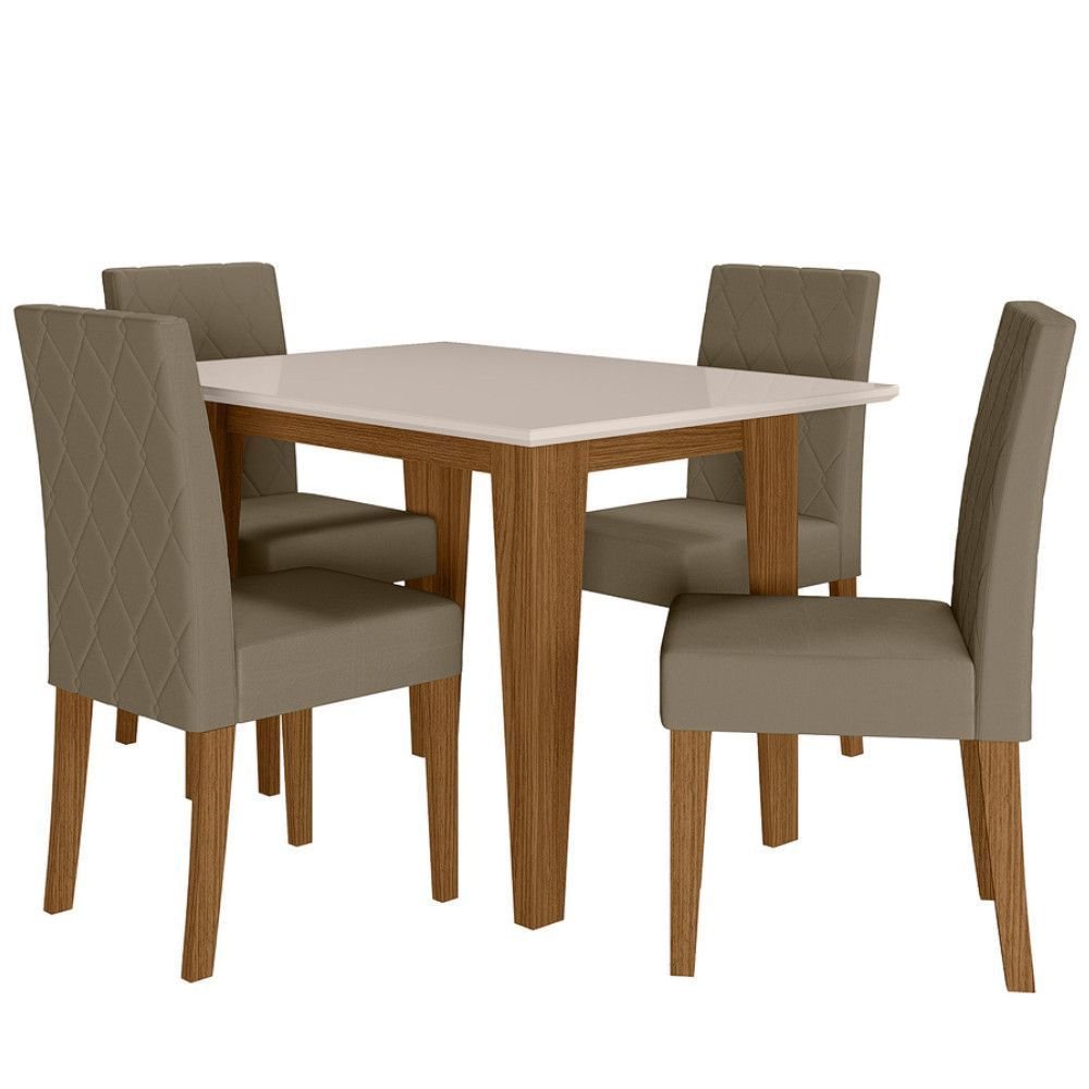 Sala de Jantar Kate 120x90 com Vidro 4l Cadeiras Jade Poliman Móveis ...