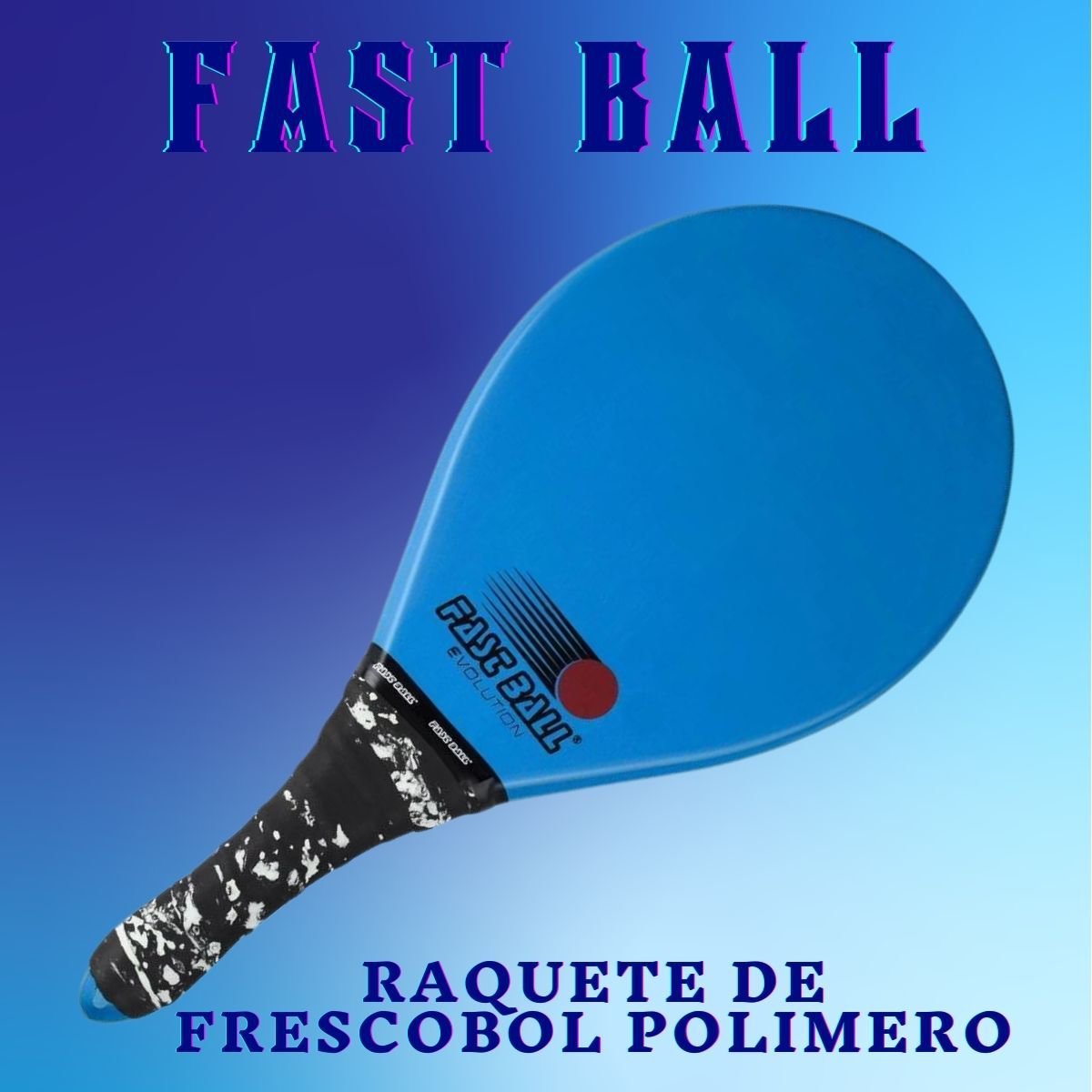Raquete de Frescobol Fast Ball Evolution Azul | MadeiraMadeira