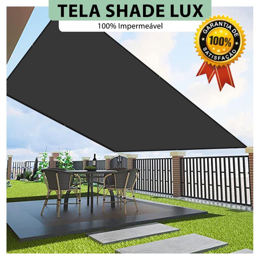 Tela Lona Preta 4x2 Metros Sombreamento Impermeável Shade Lux + Kit | MadeiraMadeira