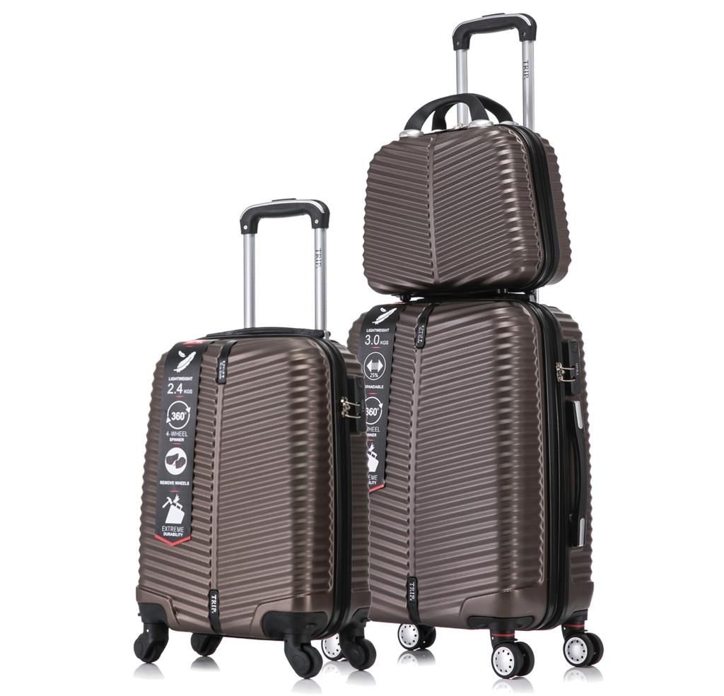 Kit de Bordo Luxo Mala de Viagem Rígida de Fibra:café | MadeiraMadeira