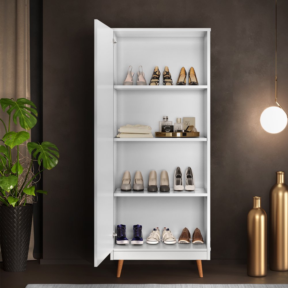 Sapateira Multiuso 1 Porta Yanis Branco Domm Store | MadeiraMadeira