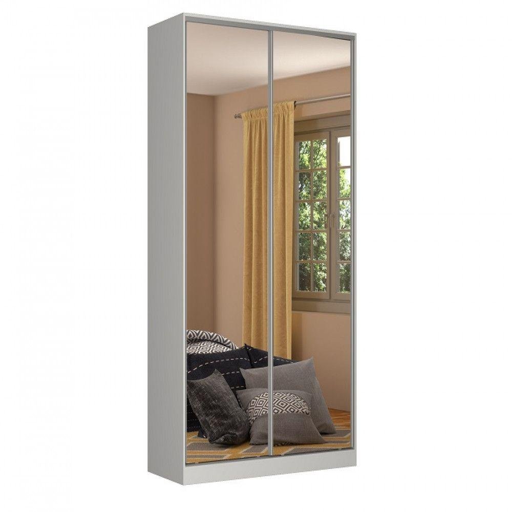 Guarda Roupa Closet Moon 2 Portas Espelhadas Nova Mobile Branco ...