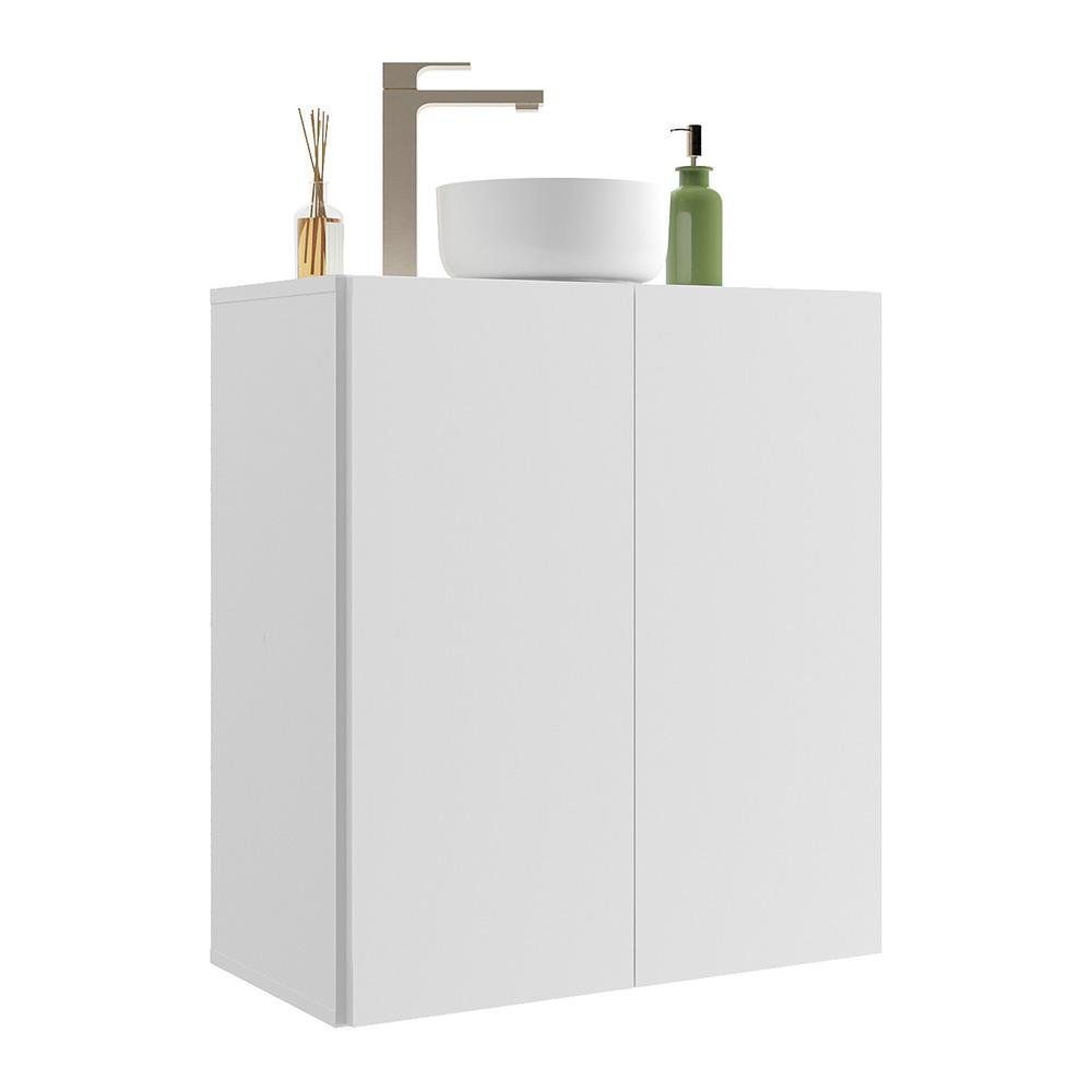 Gabinete Banheiro 2 Portas Suspenso 63cm Multimóveis V5007 Branco | MadeiraMadeira