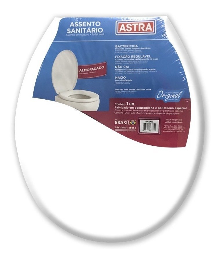 Assento Sanitário Oval Almofadado Astra Branco Tpk/as*br1 | MadeiraMadeira