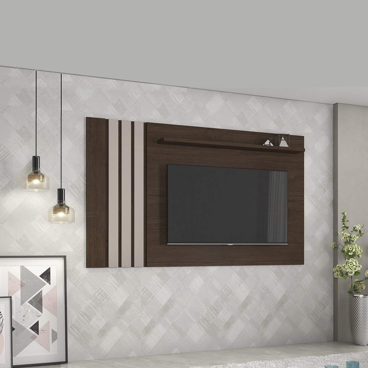 Painel para TV de até 70 Polegadas Atraente JCM Movelaria CAFÉ FOSCO ...
