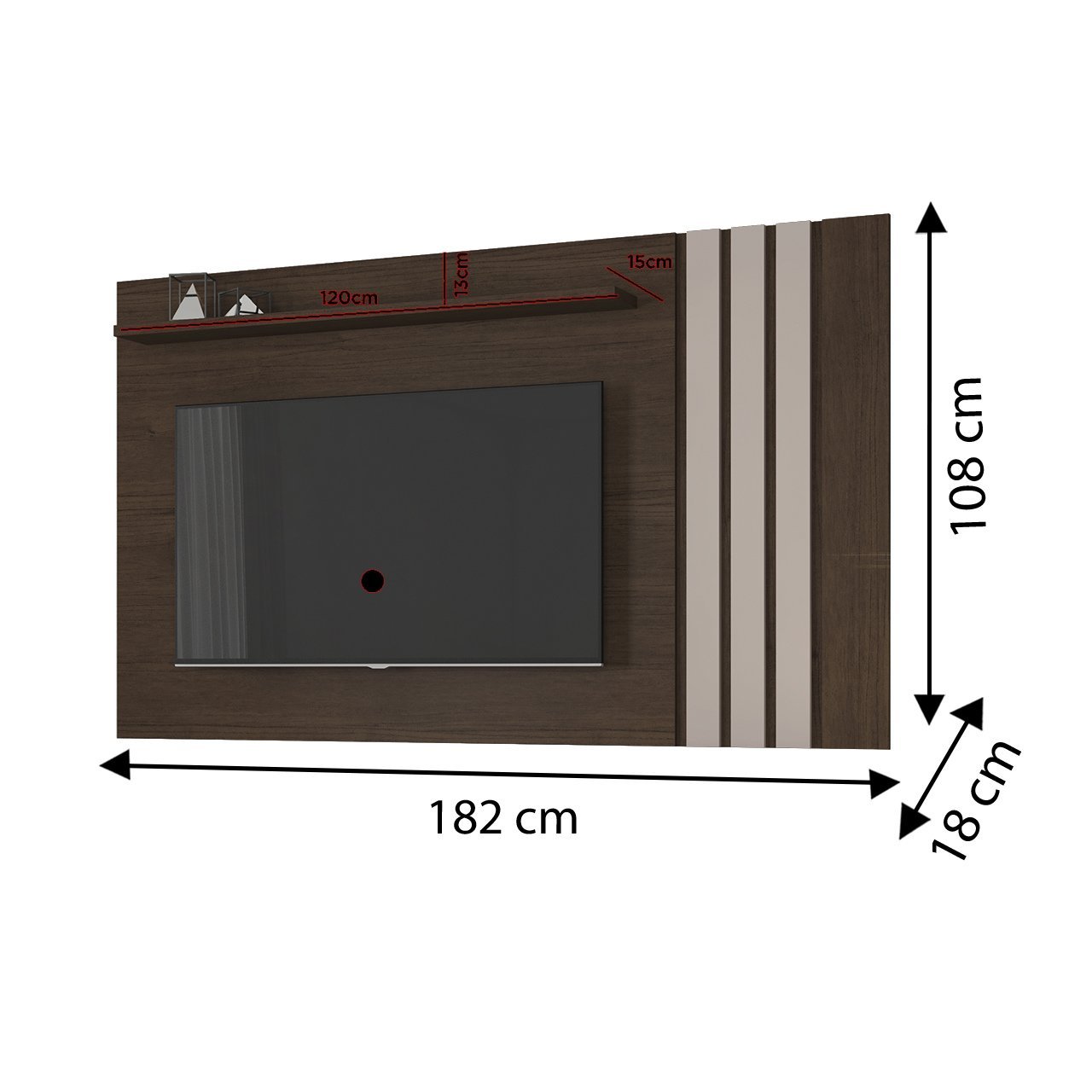 Painel para TV de até 70 Polegadas Atraente JCM Movelaria CAFÉ FOSCO ...