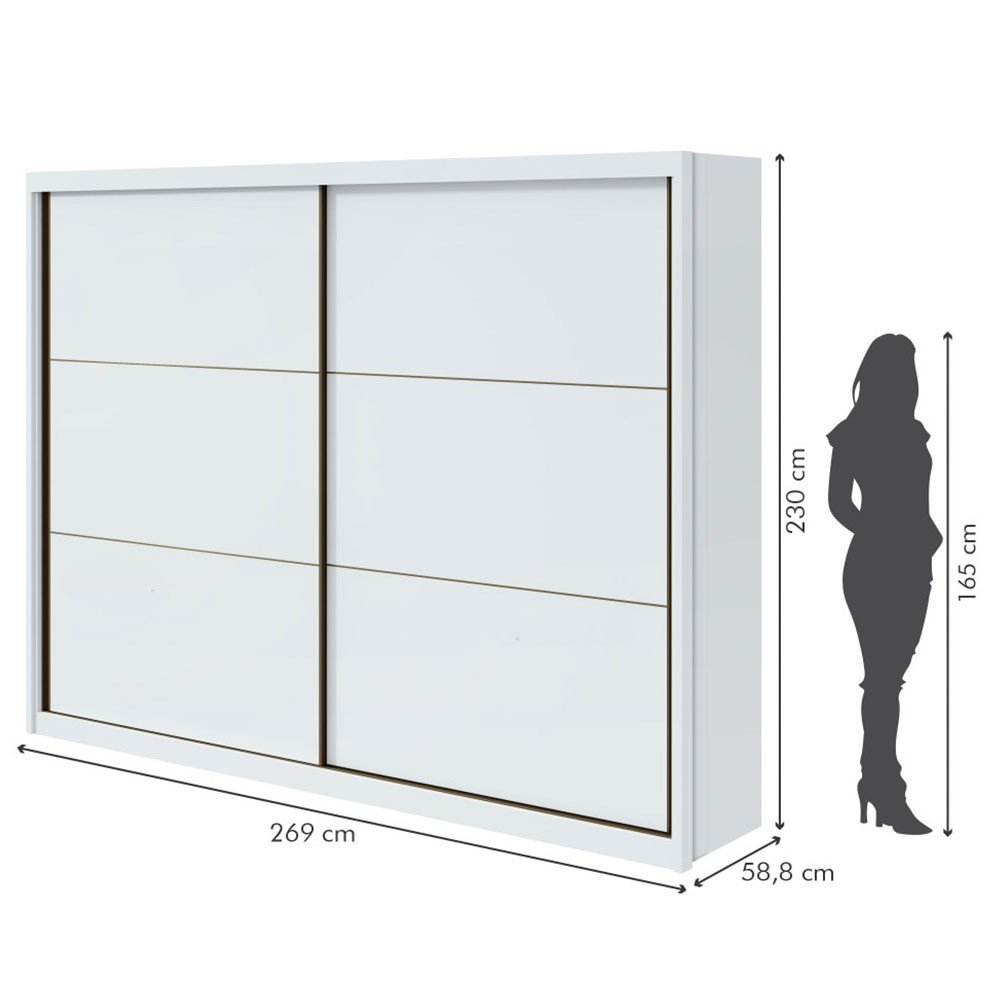 Guarda Roupa 2 Portas de Correr 6 Gavetas Toronto Plus Móveis Lopas ...