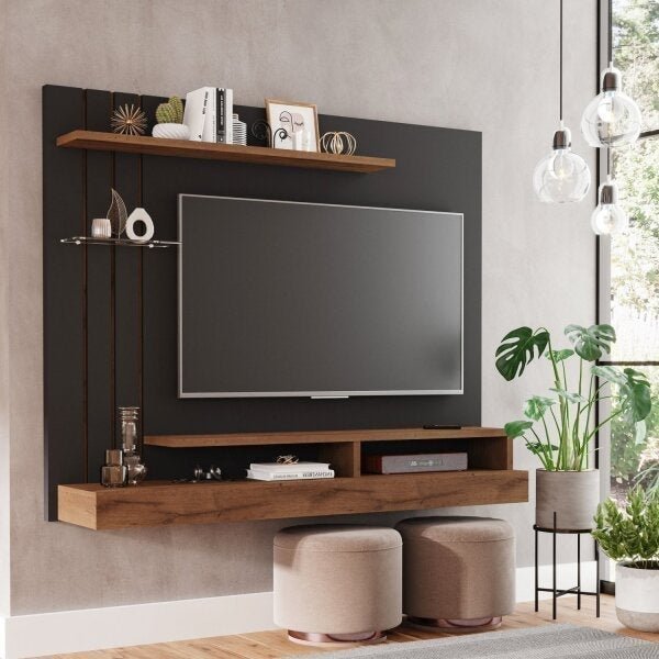 Painel para TV até 50 Polegadas 4 Prateleiras Valência Permobili ...