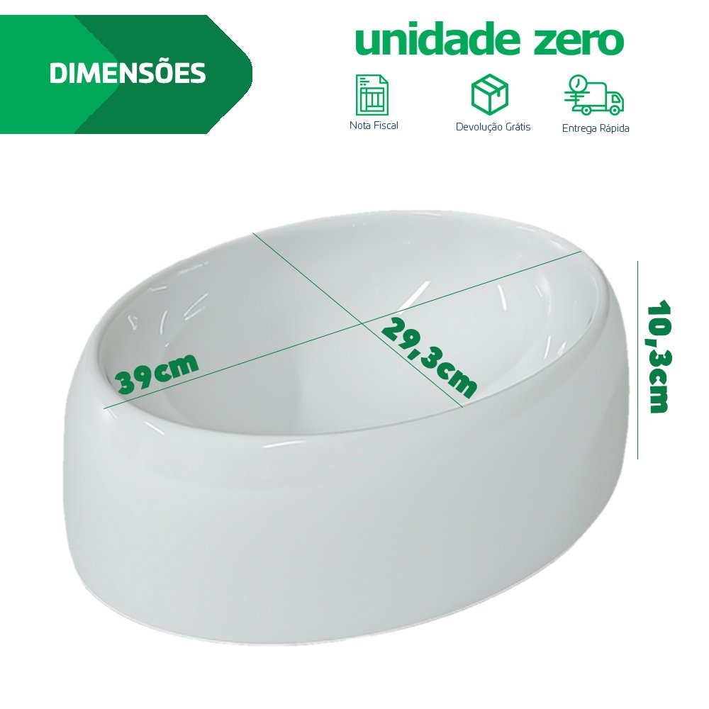 Kit 2 Cubas De Apoio Sobrepor Para Banheiro Oval 39x29cm Ágata ...