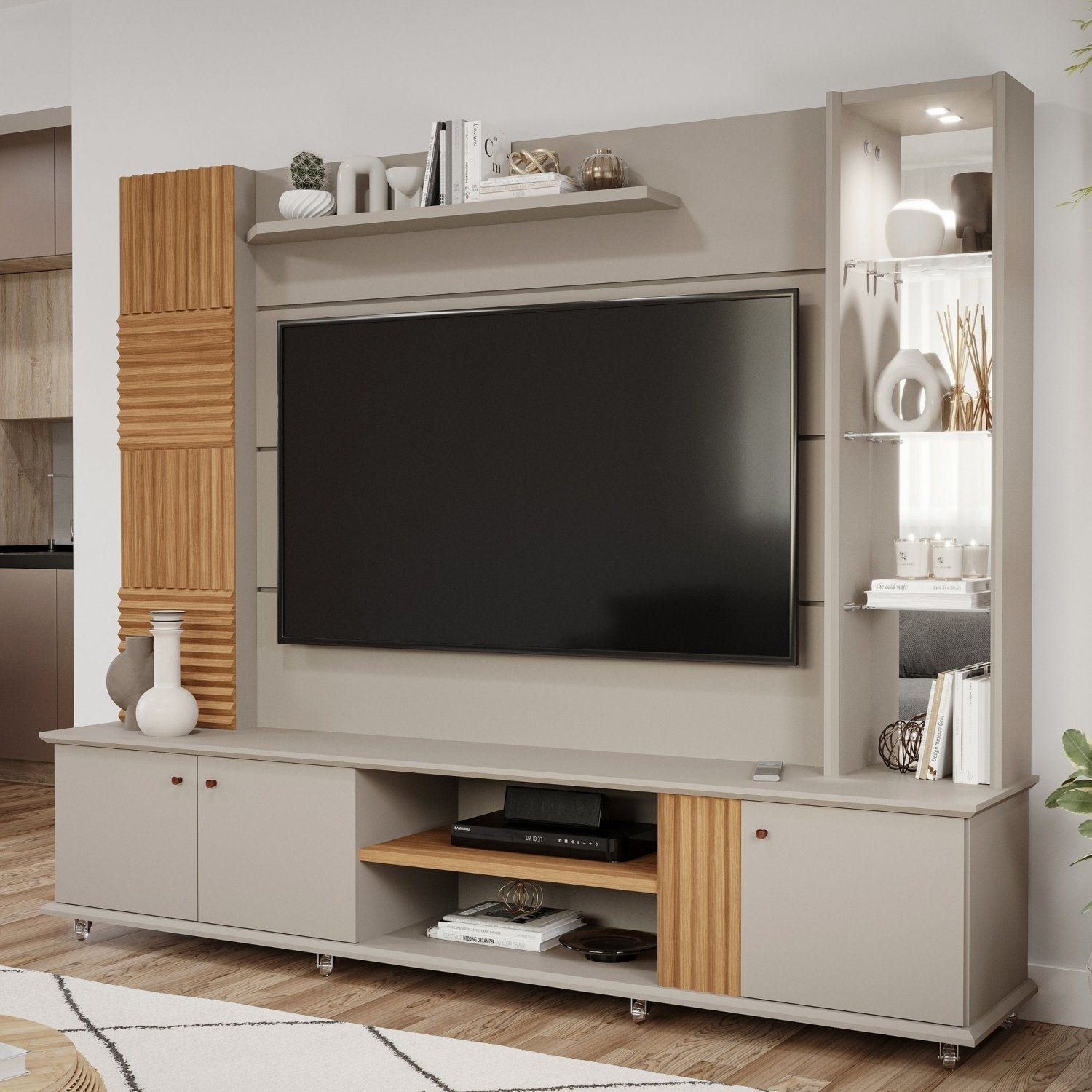 Estante Home para TV até 60 Polegadas com LED 3 Portas 2 Nichos Bahamas ...