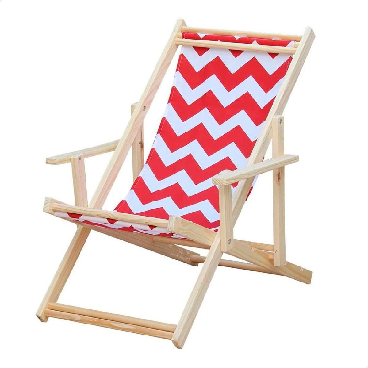 Espreguiçadeira Dobrável para Piscina ou Varanda - Madeira Maciça, com ...