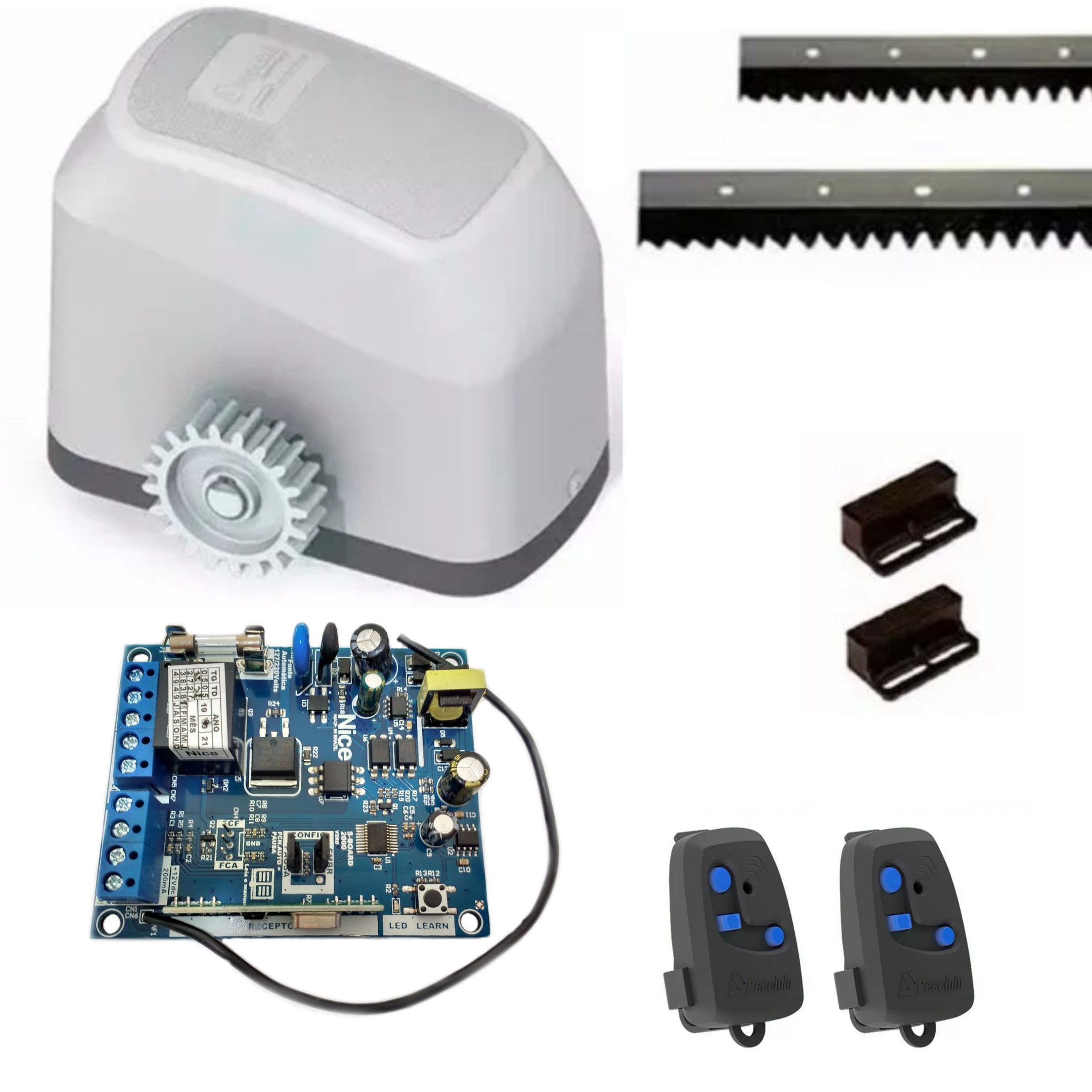 Kit Motor Portão Eletronico Deslizante Gatter Fast Peccinin ...