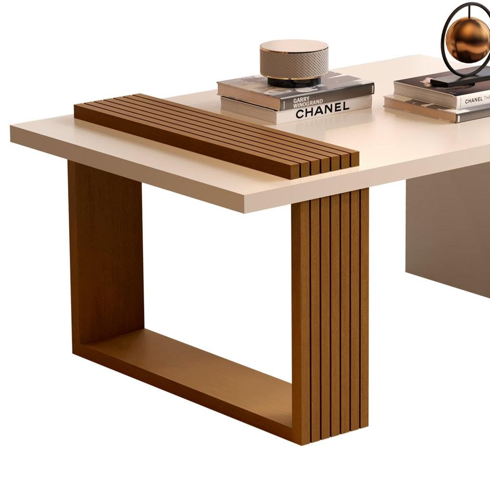 Mesa De Centro Retangular Para Sala Pérola Nature 8020 JB Bechara ...