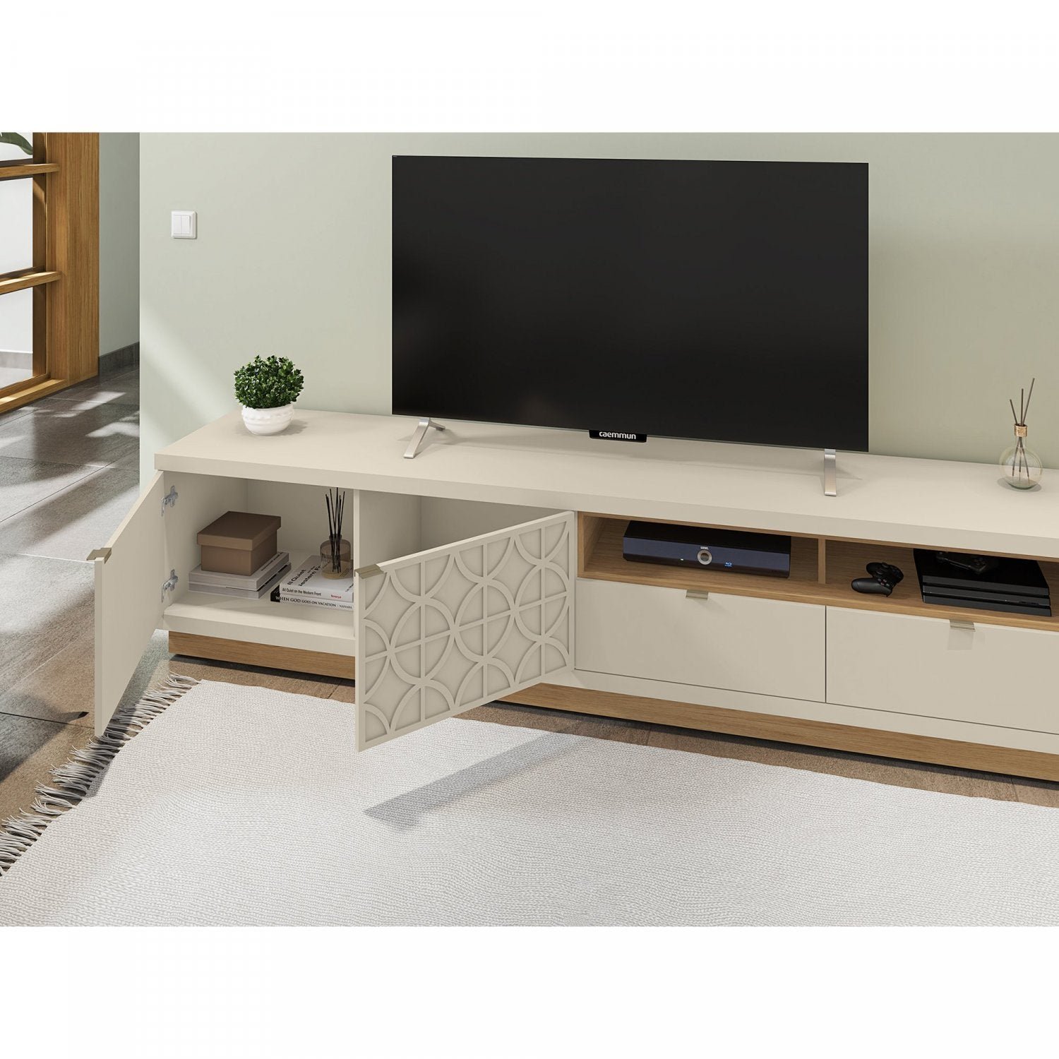 Rack para TV até 75 Polegadas Renda Caemmun | MadeiraMadeira