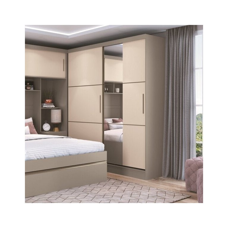 Quarto Casal Modulado com Espelho 3 Peças Color Flex Classic Soul ...