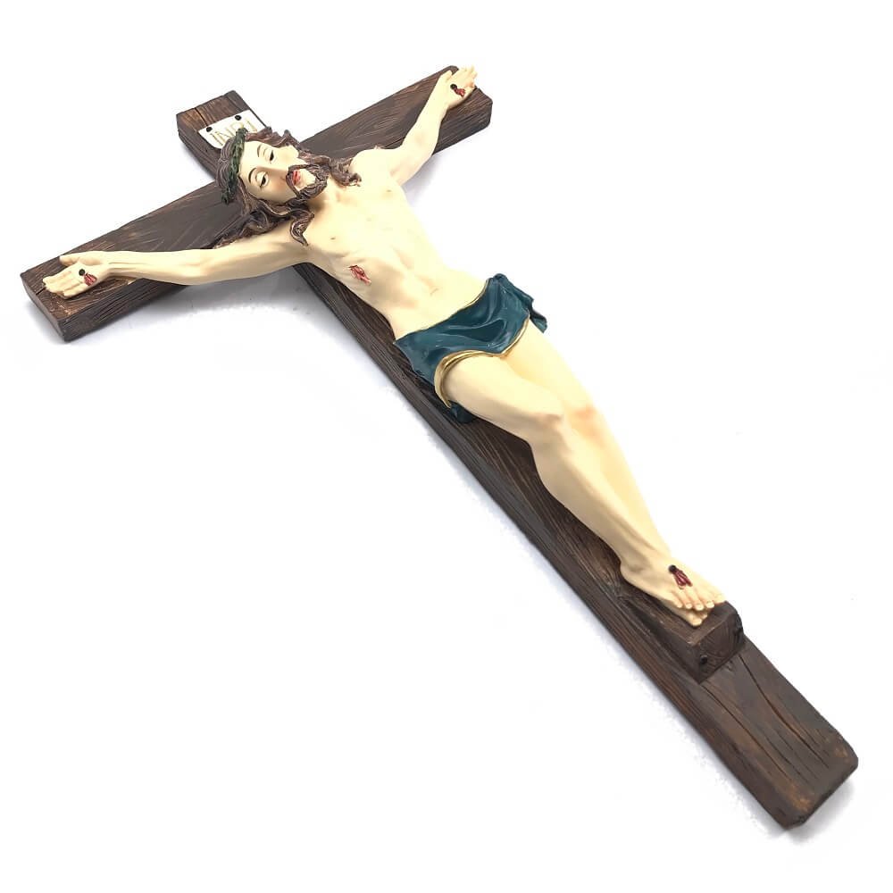 Crucifixo de Parede Resina Linha Premium Grande 40 Cm | MadeiraMadeira