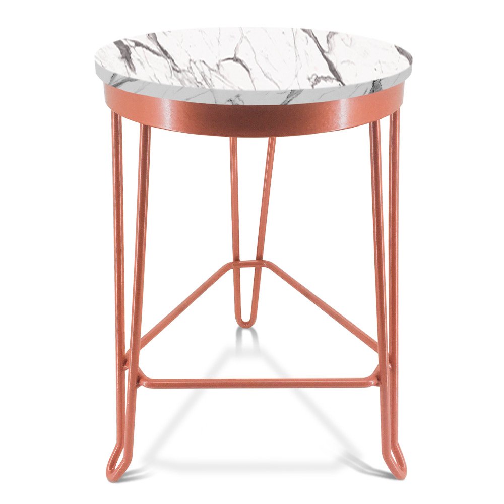 Banqueta Banco Baixo Guatemala Estilo Industrial Cobre/Vulcano ...