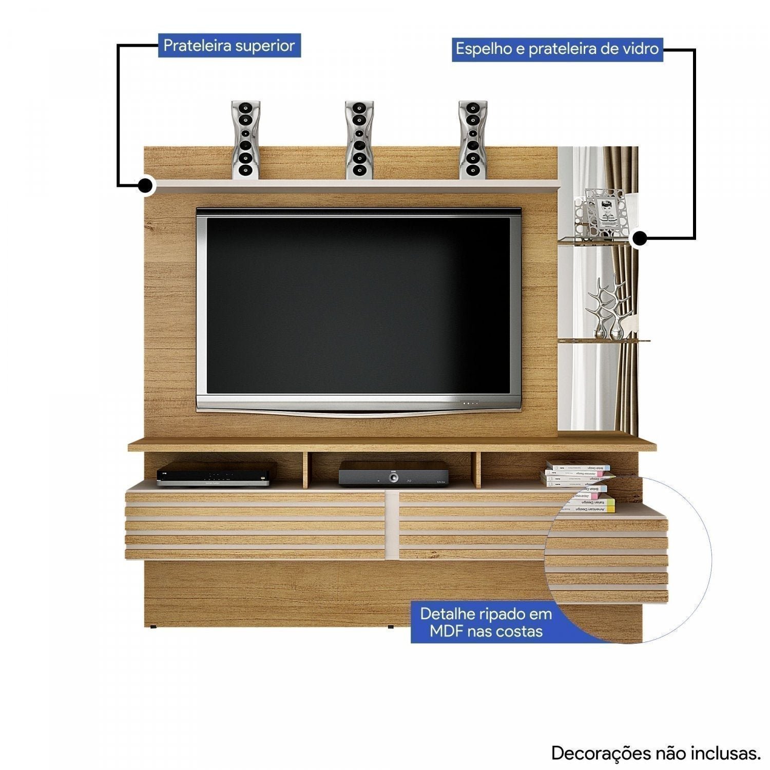 Estante Home para TV Até 65 Polegadas 2 Portas Miami Valdemóveis ...