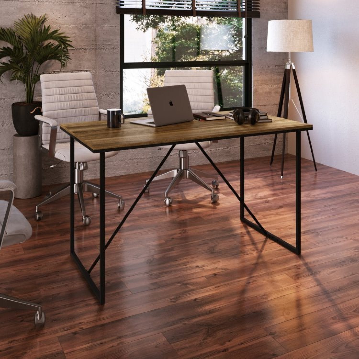 Conjunto Mesa para Escritório 135cm Office e Estante Multiuso 5 ...