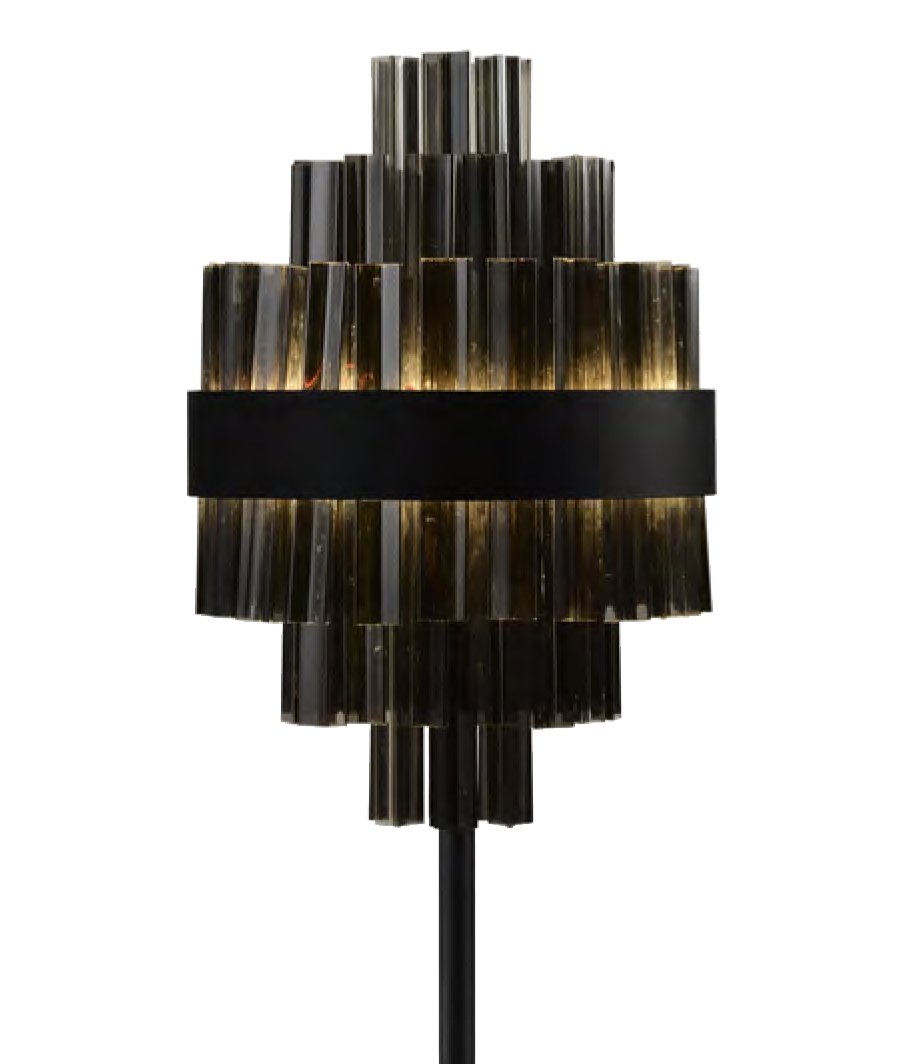 Luminária de Chão Coluna Crown Preto Fosco 23W 2700K 170cm ZR122-SKY ...