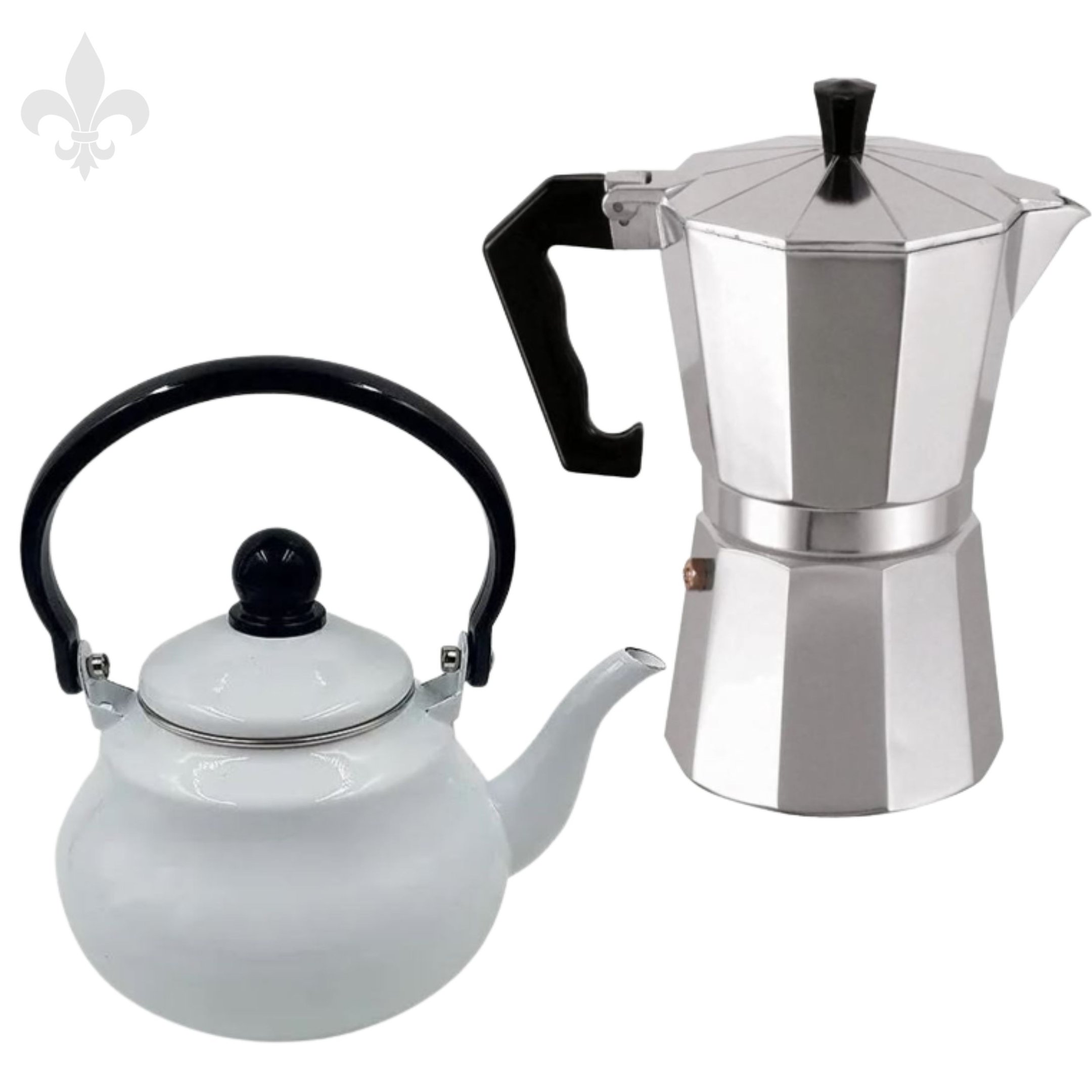 Bule Chaleira Esmaltado 1,5L e Cafeteira Italiana 6 Xicáras ...
